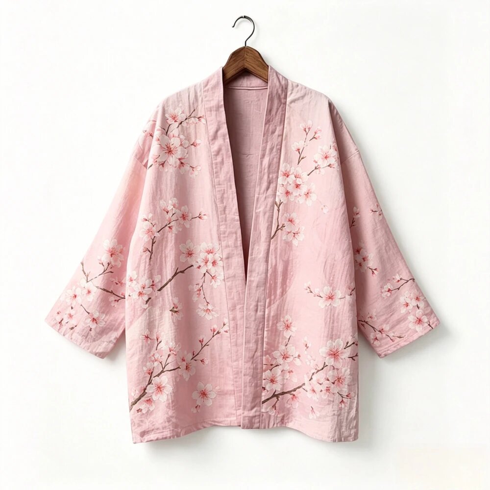 Женский и мужской кардиган-кимоно Wearyourface из хлопка Розовый, XL, Haori Jacket7