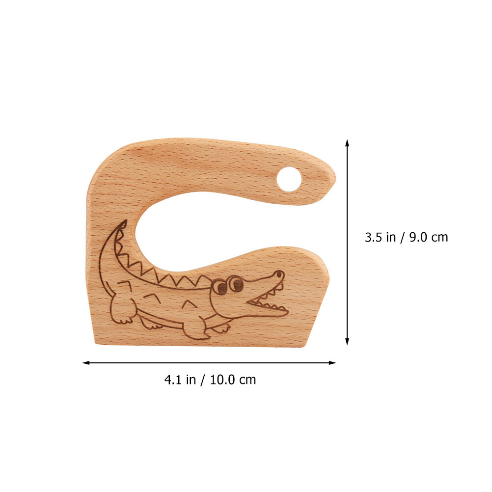 1 Шт Детский Нож Для Овощей Из Букового Древесины Размер 10.5X9Cm