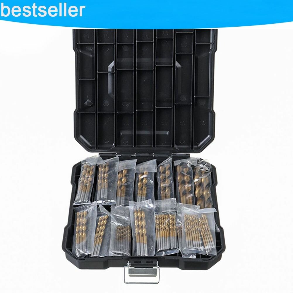 Набор сверл Twist Drill Bit Set HSS 1.5-10 мм, 99 шт. в пластиковом кейсе.