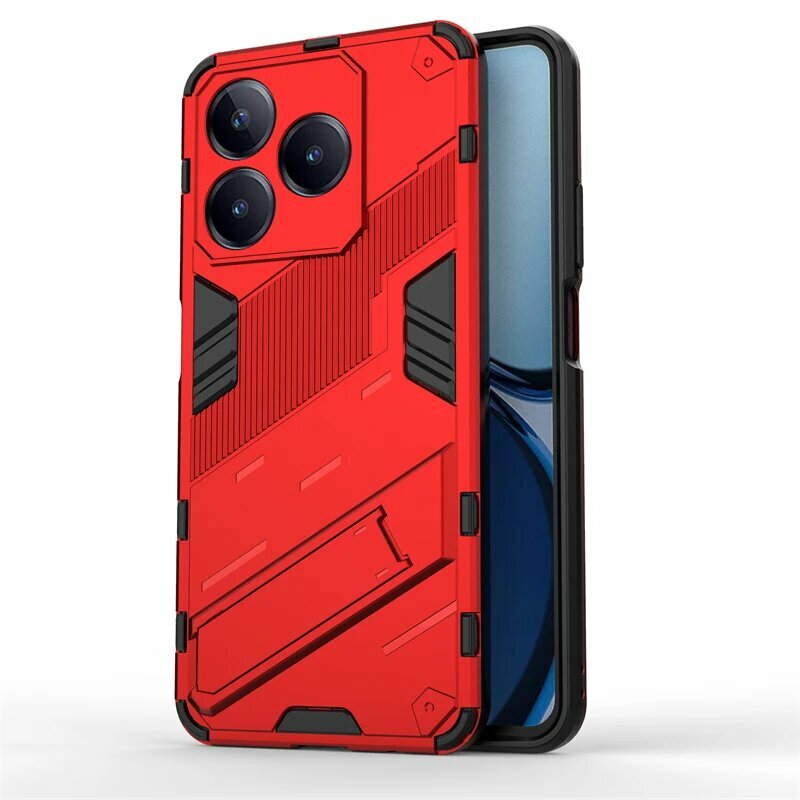 Чехол-держатель для телефона Realme C61, чехол-бампер, противоударная броня, полная Красный, Red