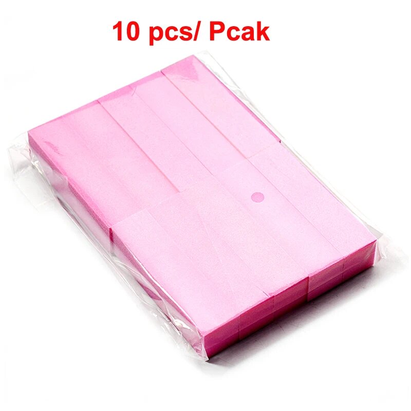 Набор из 10 белых пенных бафов для маникюра и педикюра 10pcs Pink