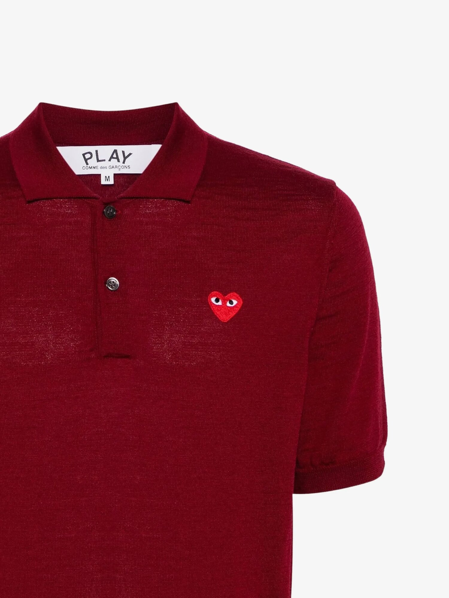 Рубашка Comme des Garcons PLAY Heart-patch polo shirt, размер 46, красный — фото 1