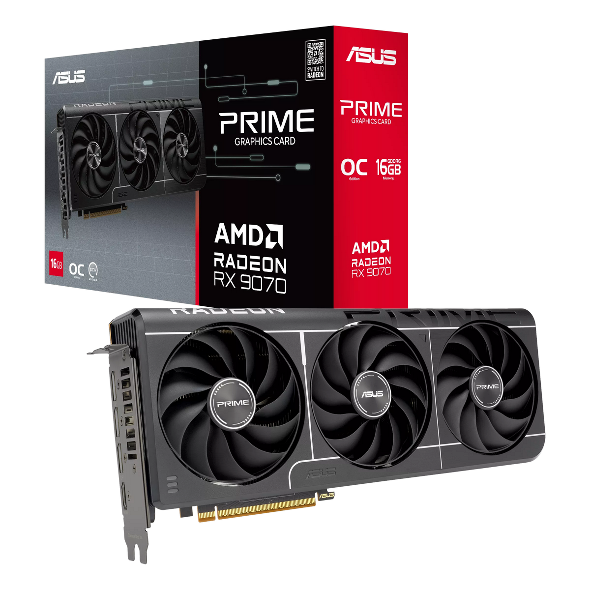 Видеокарта ASUS Radeon RX9070 PRIME EVO OC 16GB (PRIME-RX9070-O16G-EVO)