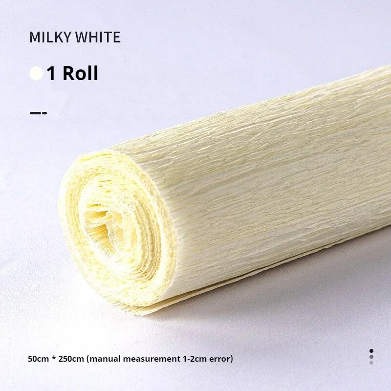 Цветная гофрированная бумага Borrence 20 цветов 25х250 см 1 roll milk white