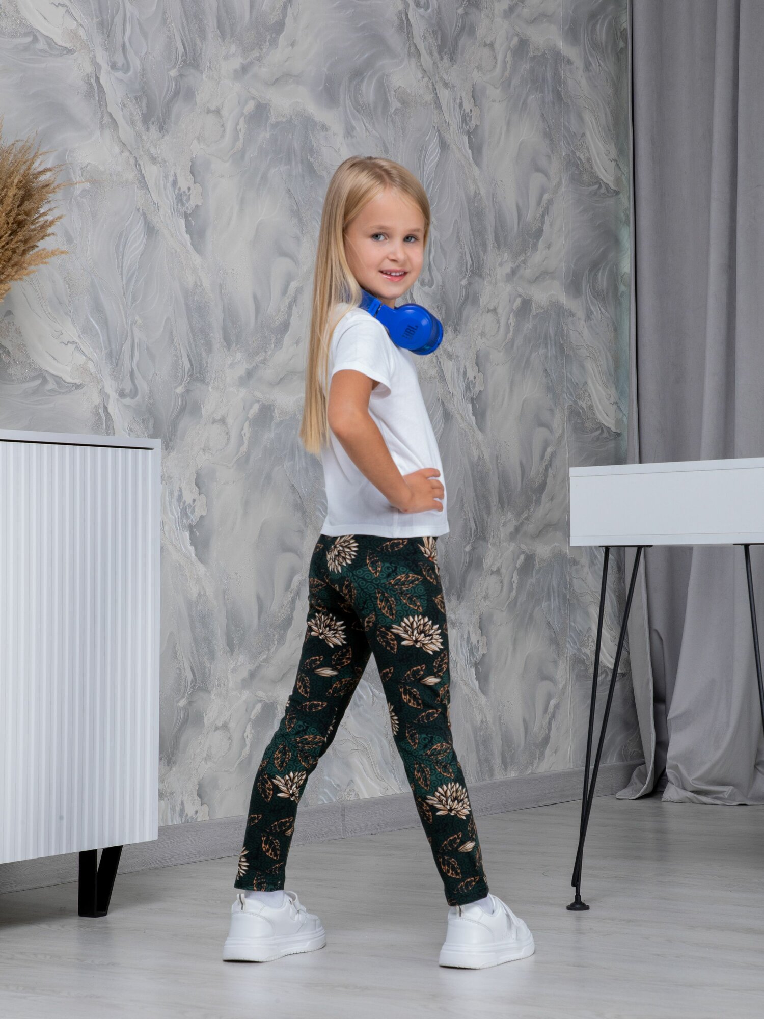 Легинсы ALTEKS kids осень - зима 2026г., размер 98, зеленый — фото 1