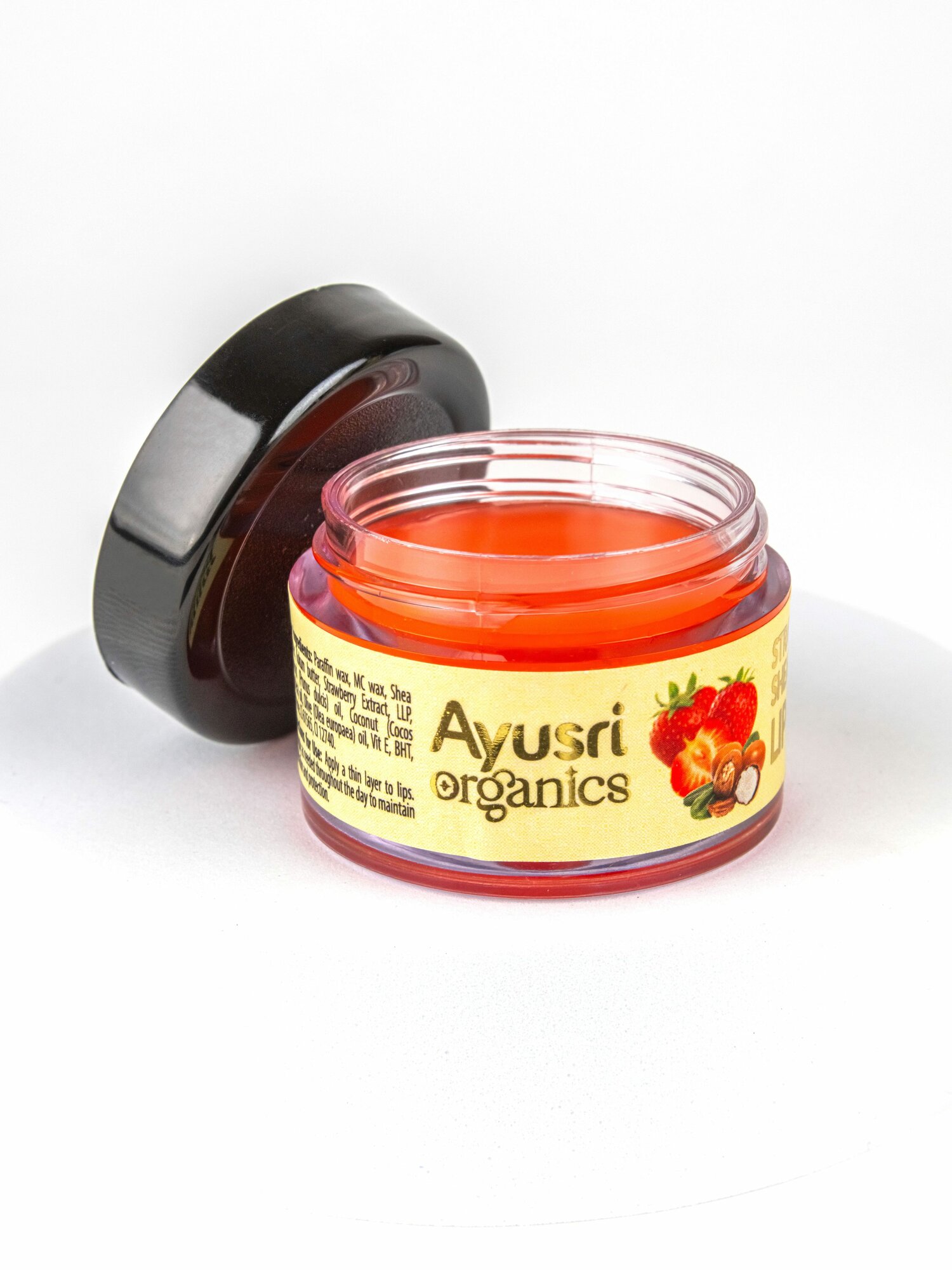 Бальзам для губ увлажняющий с клубникой и маслом ши (Lip Balm AYUSRI), от сухости и шелушения, 10 мл