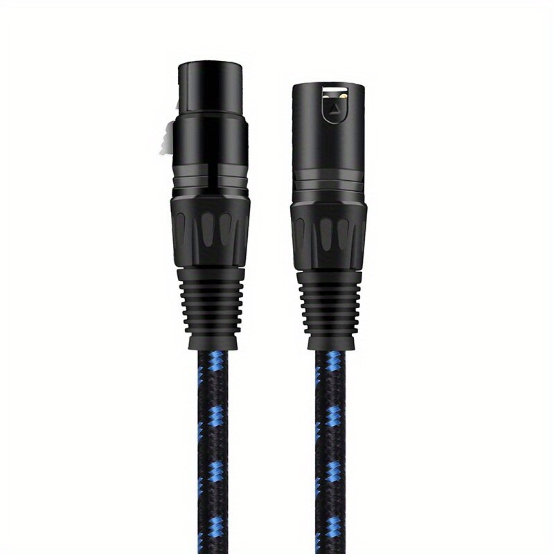 Кабель микрофонный XLR-XLR, экранированный сбалансированный аудиокабель, длина 6 футов, цвет черный и синий, разъемы мужской-женский, для студии, подкастов и живого звука