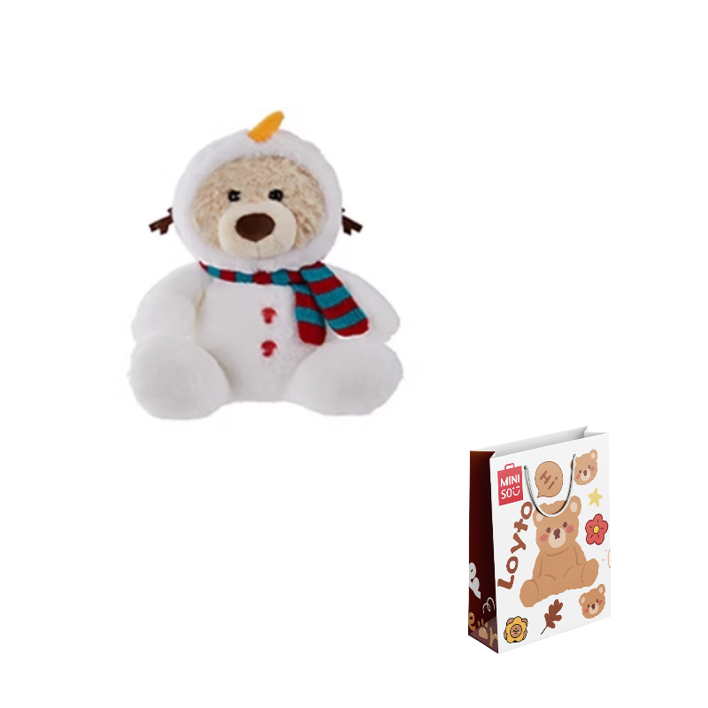 MINISO Подарочная сумка унисекс Jifort Bear Collection, Snowman Changeable Sitting Posture Doll, 42 см