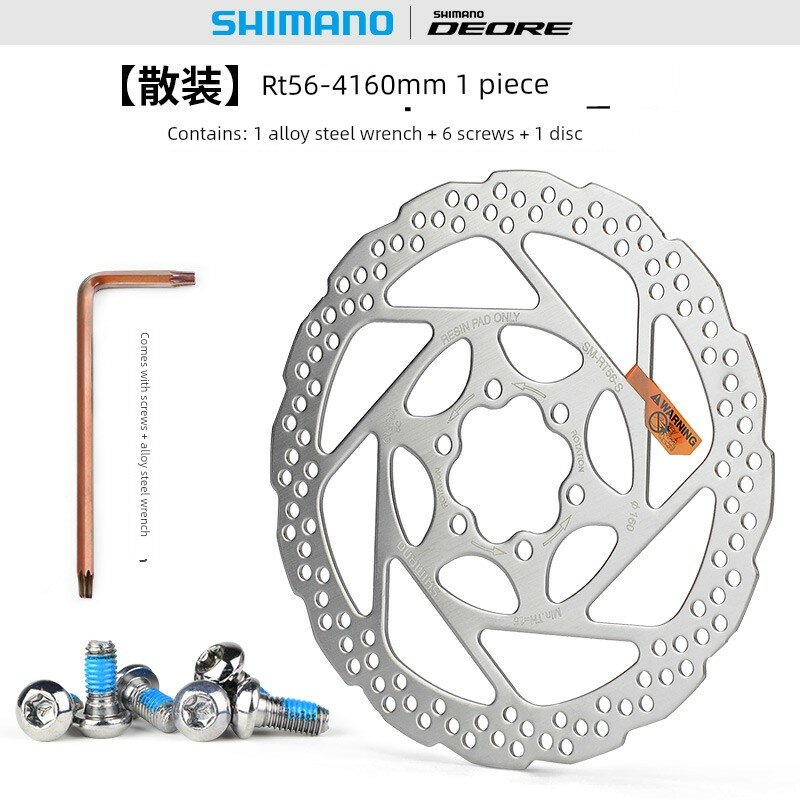 Высокопроизводительный Shimano RT56 тормозной дисковый ротор для горных велосипедов, диаметр 160 мм, 1 штука