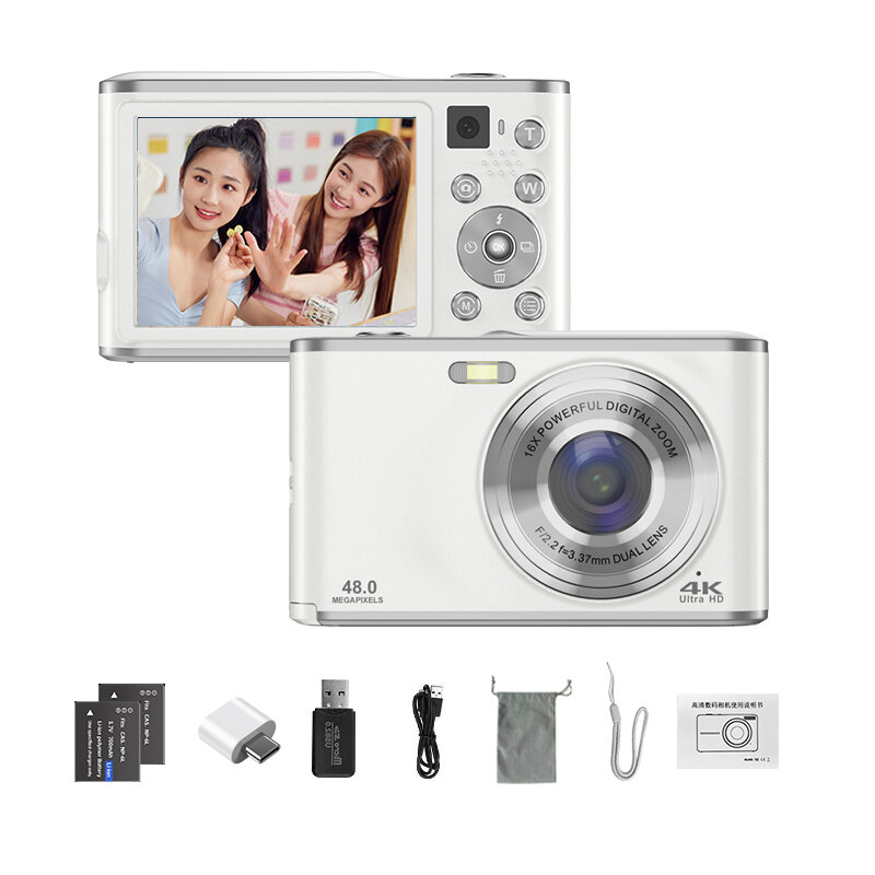 Цифровая камера унисекс SONGDIAN DC306, Glacier White-No Internal Memory[Selfie+Focus+Clear Photography], 64 МП