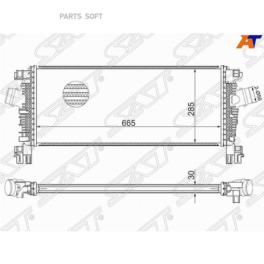 Интеркулер Chevrolet Cruze 09-15 / Daewoo Lacetti 08-11 SAT ST-1302148 | цена за 1 шт