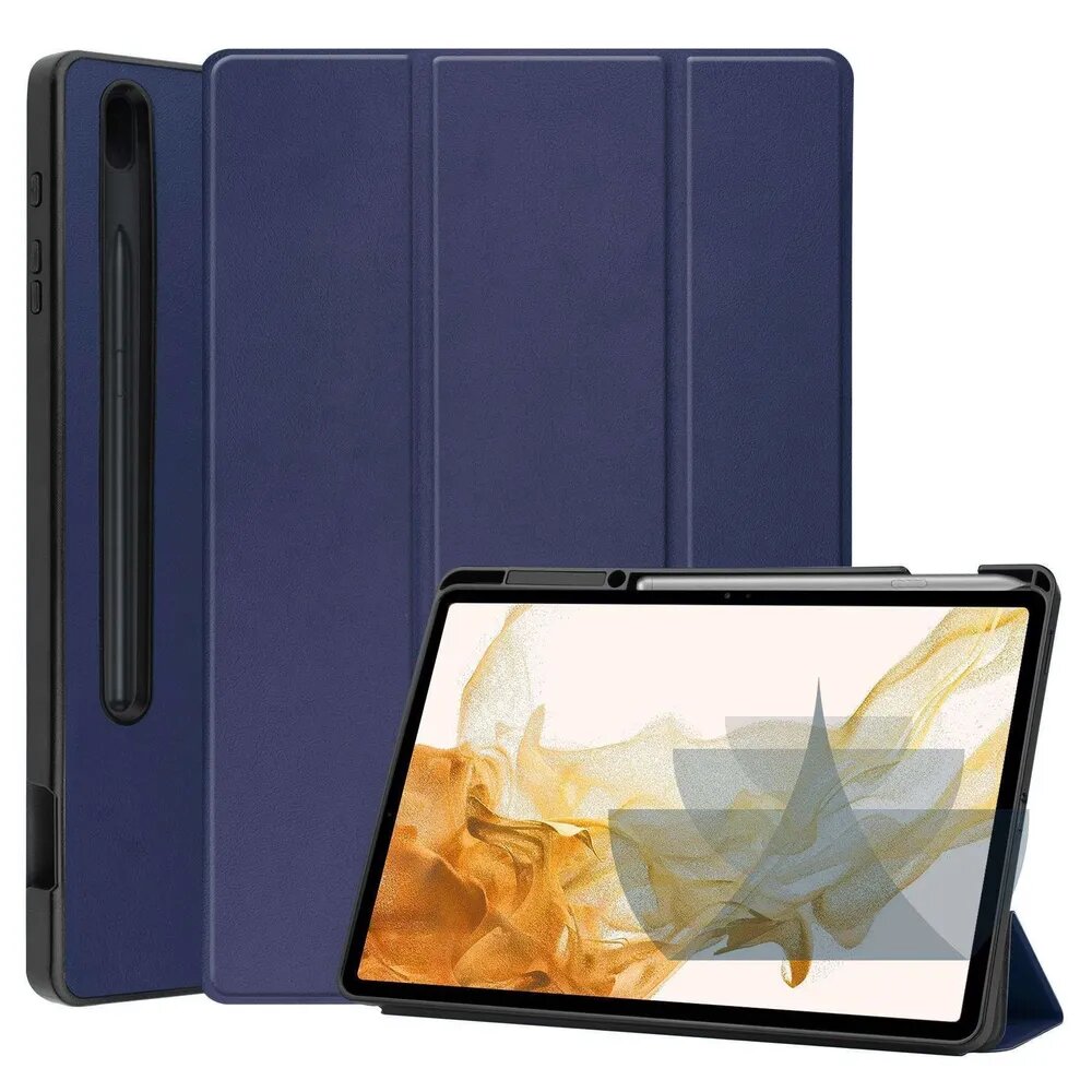 Чехол для Samsung Galaxy Tab S7+ / S7 FE / S8+ 12.4" (2022) темно-синий TPU
