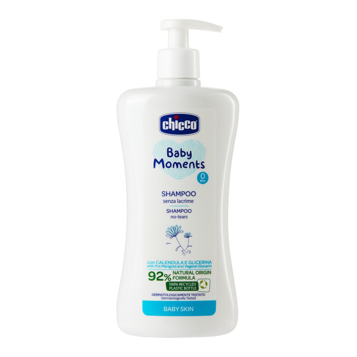 Chicco Baby Moments, шампунь для волос без слёз 0+ (календула), 500 мл