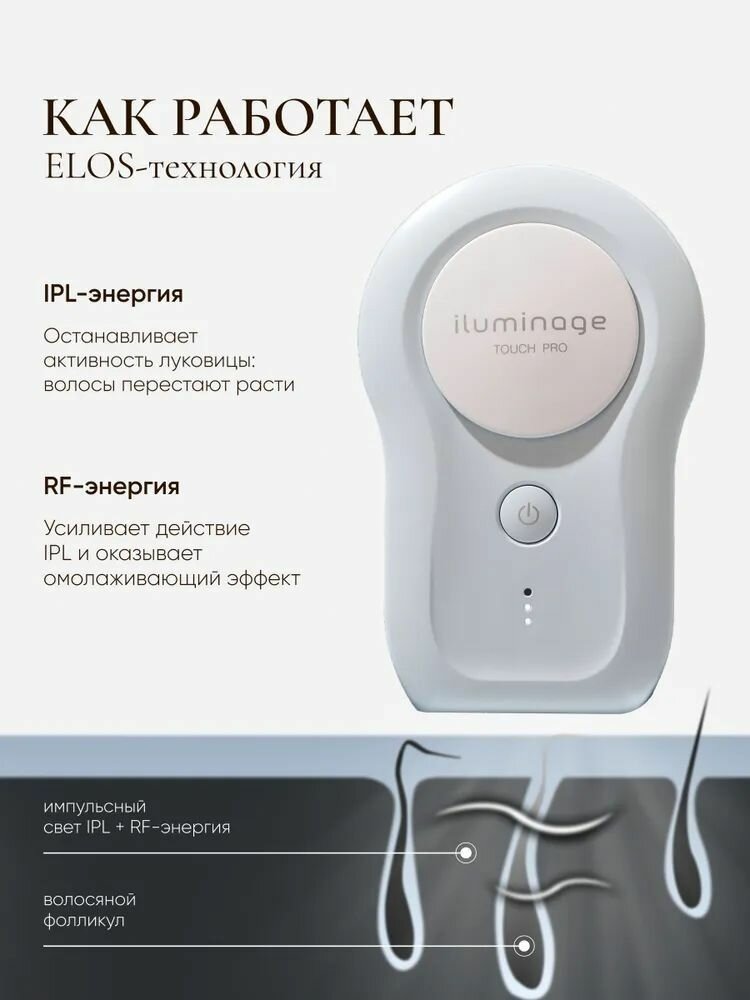 Лазерный эпилятор с технологией elos и функцией омоложения кожи iluminage Precise Touch Pro