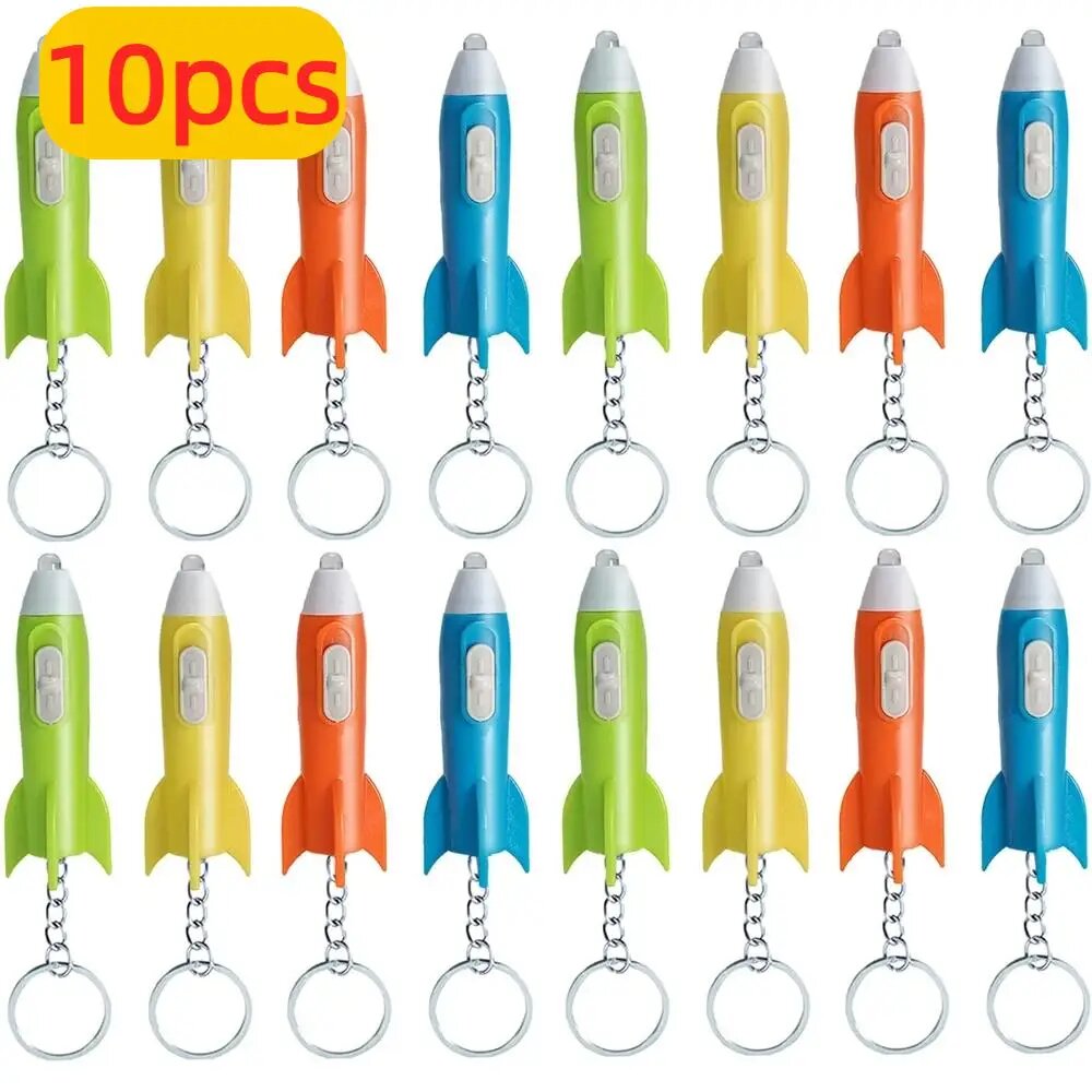 10шт брелок-фонарик ракета, цвет: random