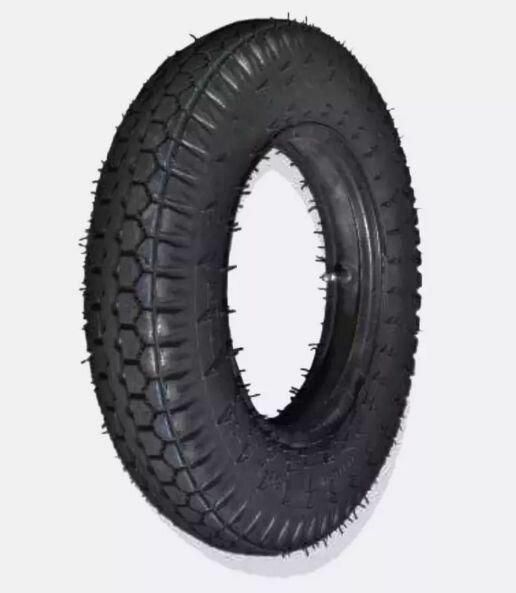 Колесо пневмо МБ р. 4.00-10, каучук 20% рисунок шашечка (шина + камера)