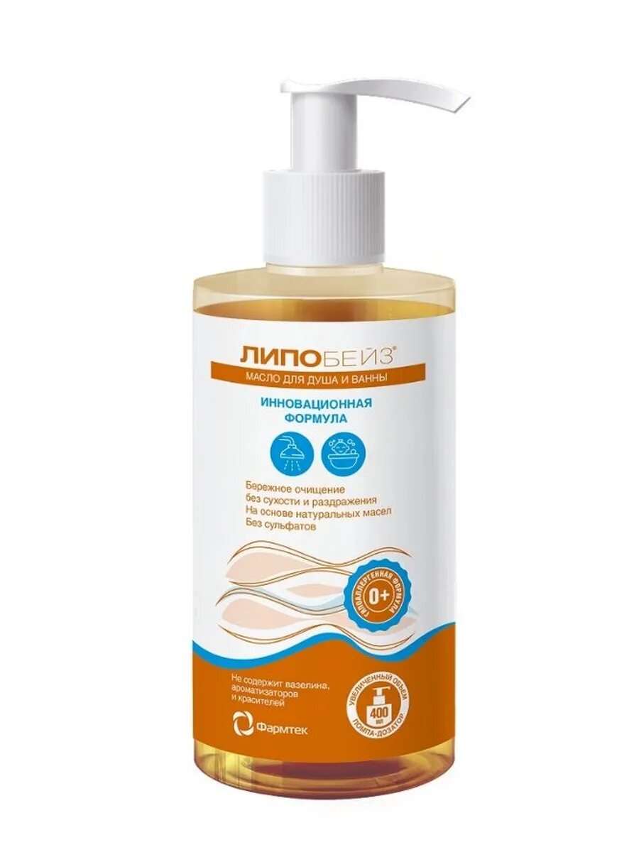 Липобейз масло для душа и ванны, масло для душа, 400 мл, 1ш