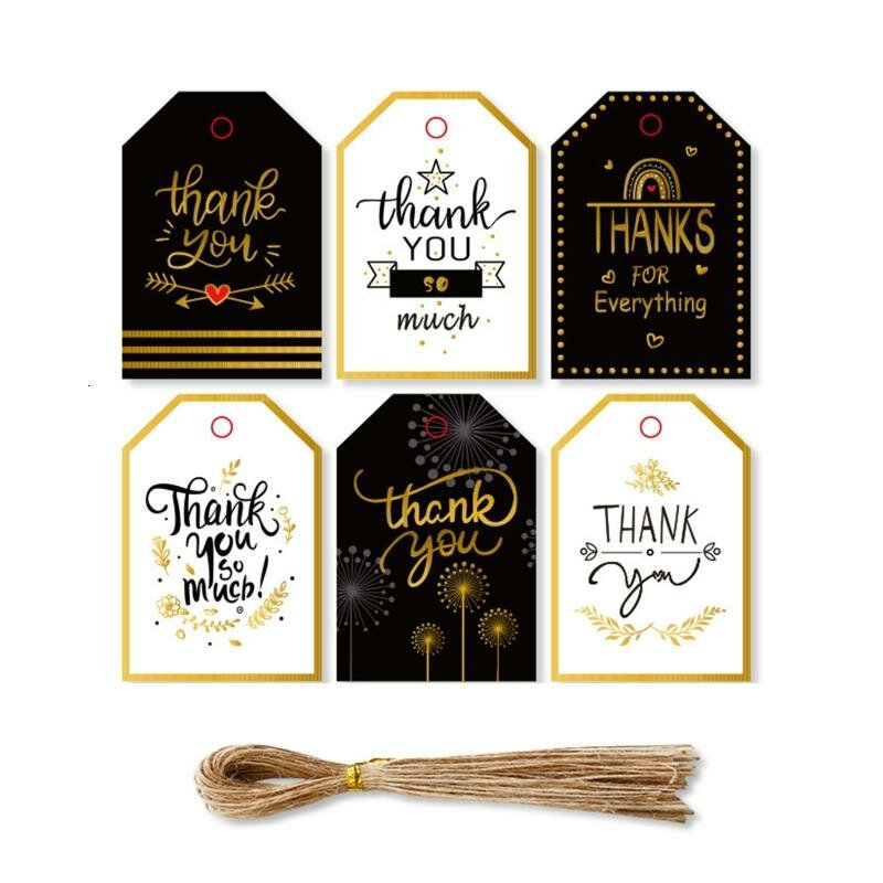 Бирки «Спасибо» с тиснением, 48/96 шт, 48 комплектов