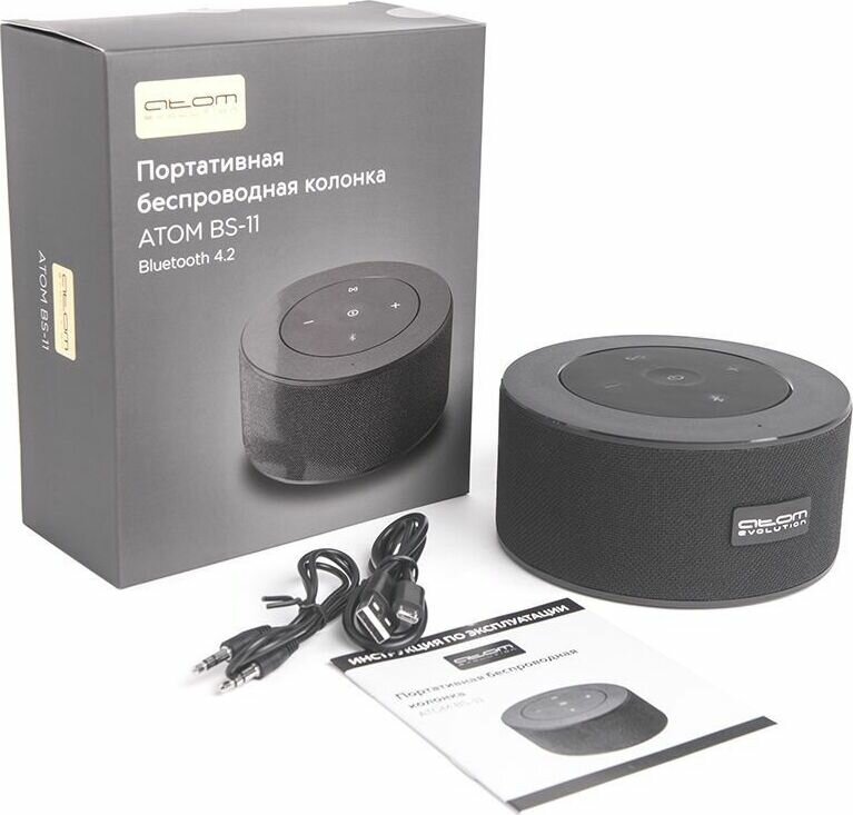 Портативная колонка Atom Evolution BS-11, черный