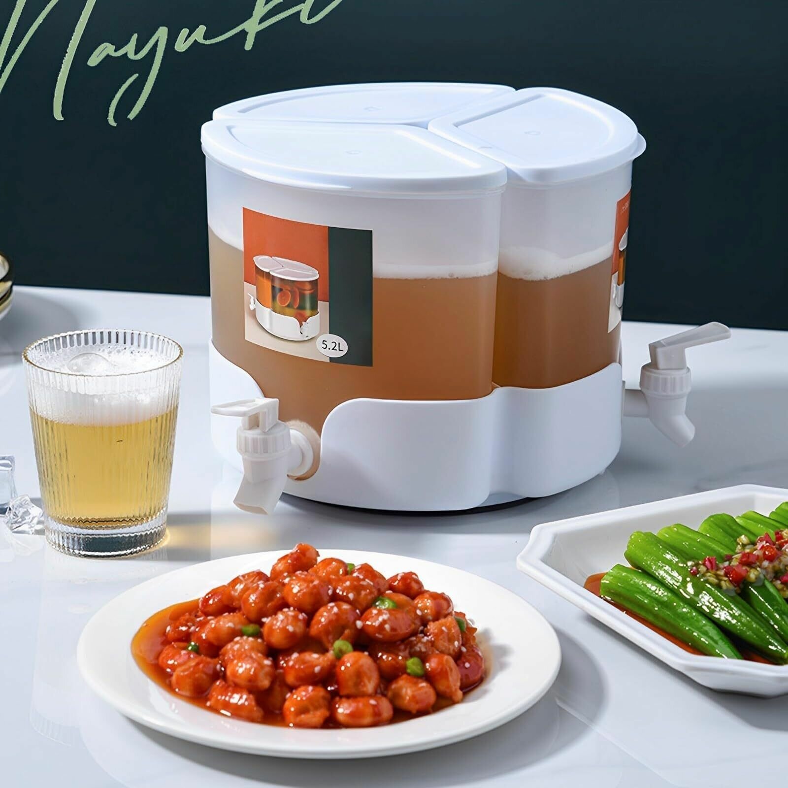 5,1-литровый герметичный диспенсер для напитков с краном Диспенсер для сока с поворотной крышкой на 360