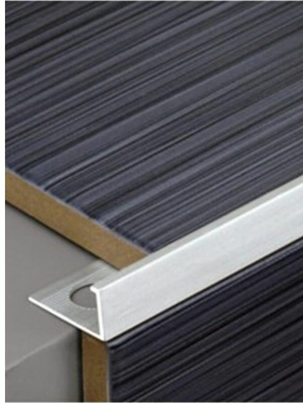 Профиль для плитки L-образный Алюминиевый, Белый муар, Белый муар, наружный уголок 2700мм