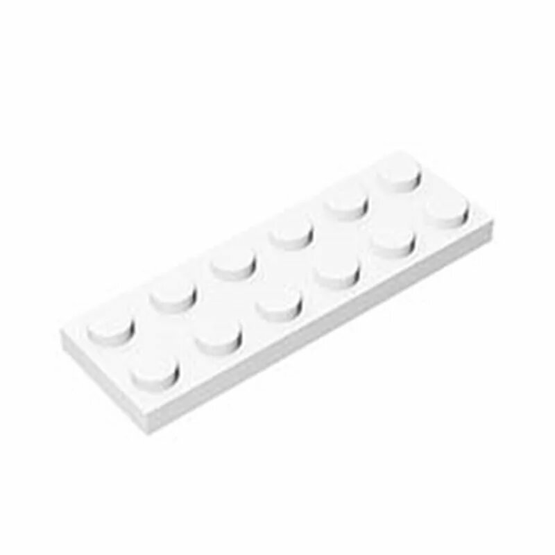 Белый LEGO кубик 2x6