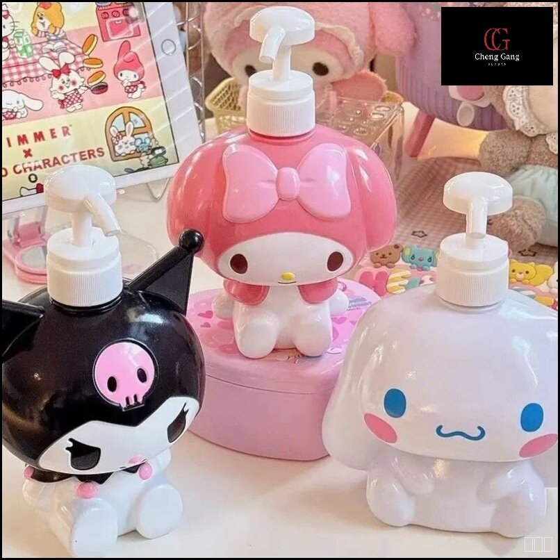 Диспенсер для мыла Sanrio для ванной Hello Kitty Kuromi 500-750 мл, многоразовый ручной насос, гель для душа, шампунь, многоразовая бутылка-контейнер