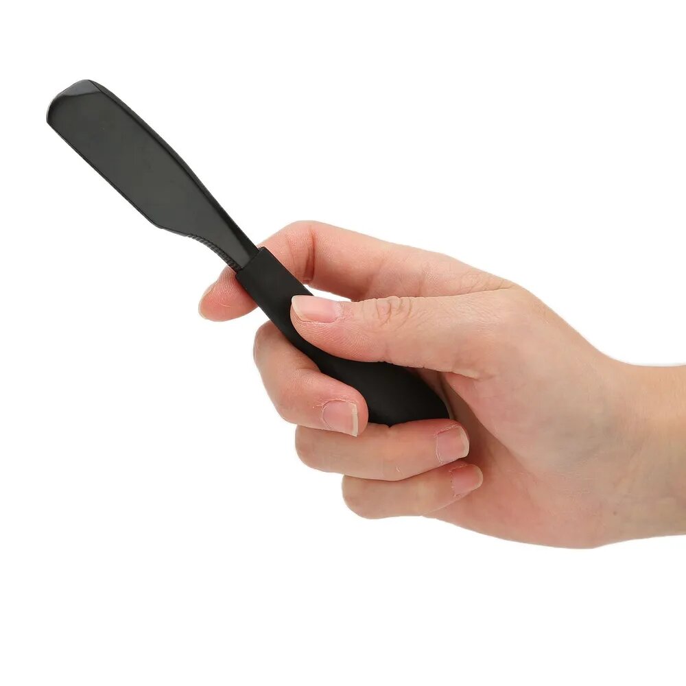 Держатель лезвия с прямым лезвием Черный пластик Нержавеющая сталь для опасной бритвы