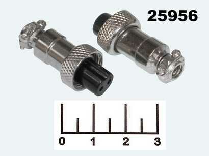 Разъем 2pin гнездо хром на кабель GX12 (MIC-12-2)