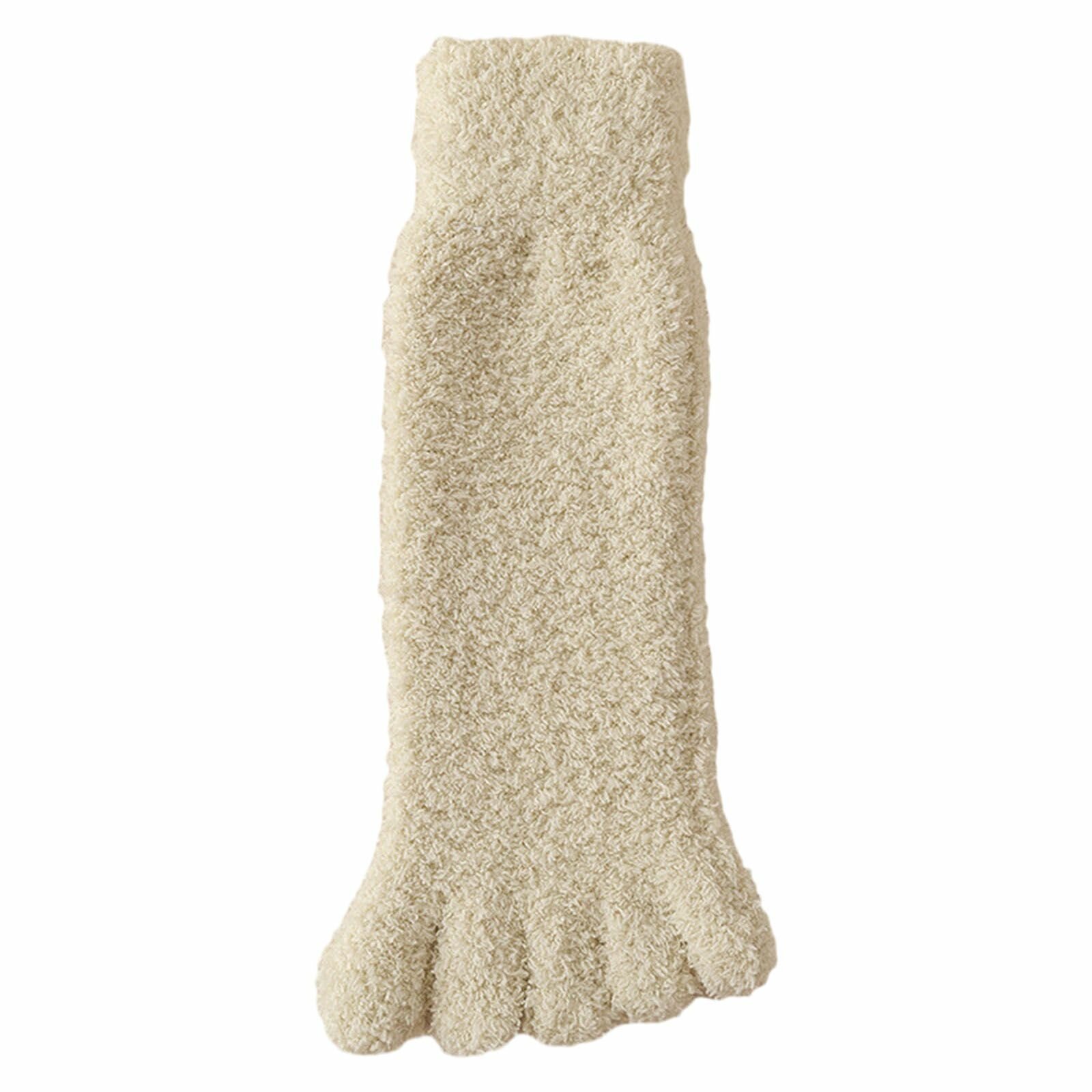 Женские зимние носки с пушистым носком из кораллового флиса для домашнего сна тепловые тапочки