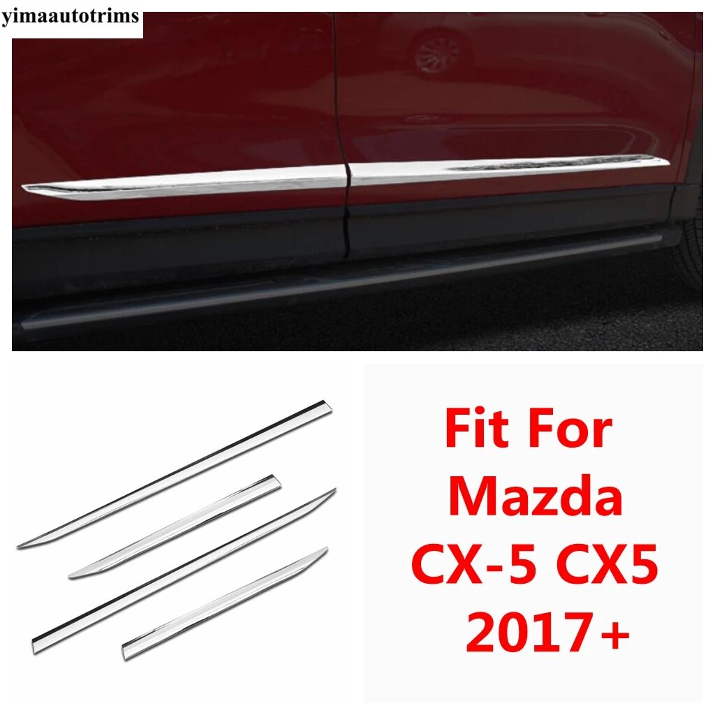 ABS боковая дверь автомобиля, полоса кузова, накладка на стример для Mazda CX-5 CX5 2017-2023, хромированные внешние аксессуары