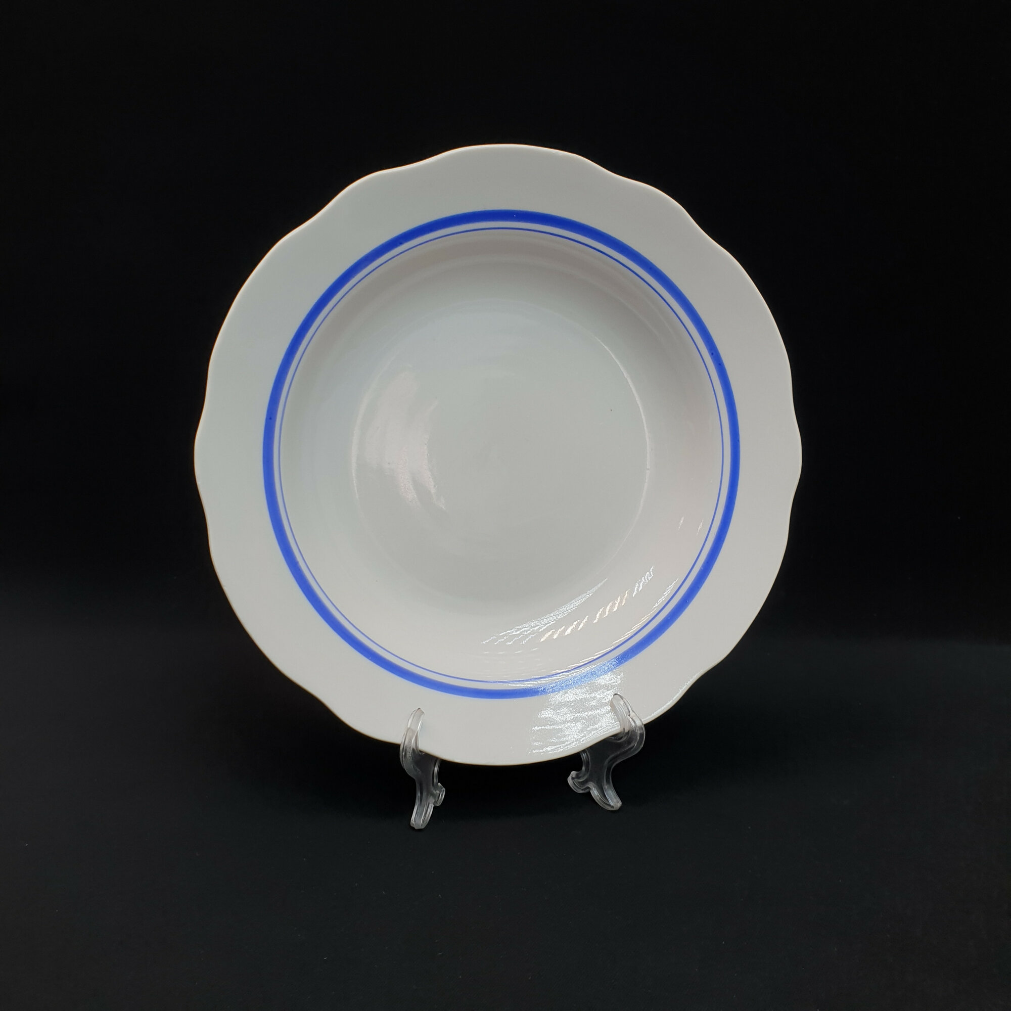 Винтажная суповая тарелка Дулево, фарфор 24 см, СССР