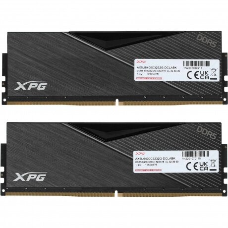 Память оперативная A-Data DDR5 2x32GB 6400MHz (AX5U6400C3232G-DCLABK)