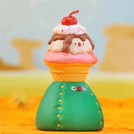 Серия POP MART FLABJACKS Сани Сандей Ручная Скульптура Коллекционная Фигурка 10 см Стиль Любителя Мороженого