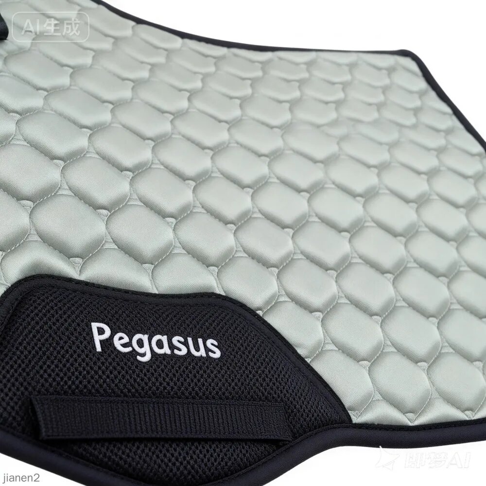 Вальтрап Pegasus Оливковый анатомической формы с отделкой из искусственной замши и вышивкой, для верховой езды — фото 1