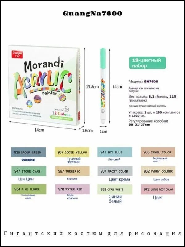 Набор акриловых маркеров для граффити, 24 шт. для рисования на различных поверхностях