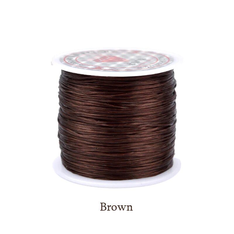 IYKWIM Эластичный шнур с кристаллами 0,6 мм 60 м Коричневый, brown