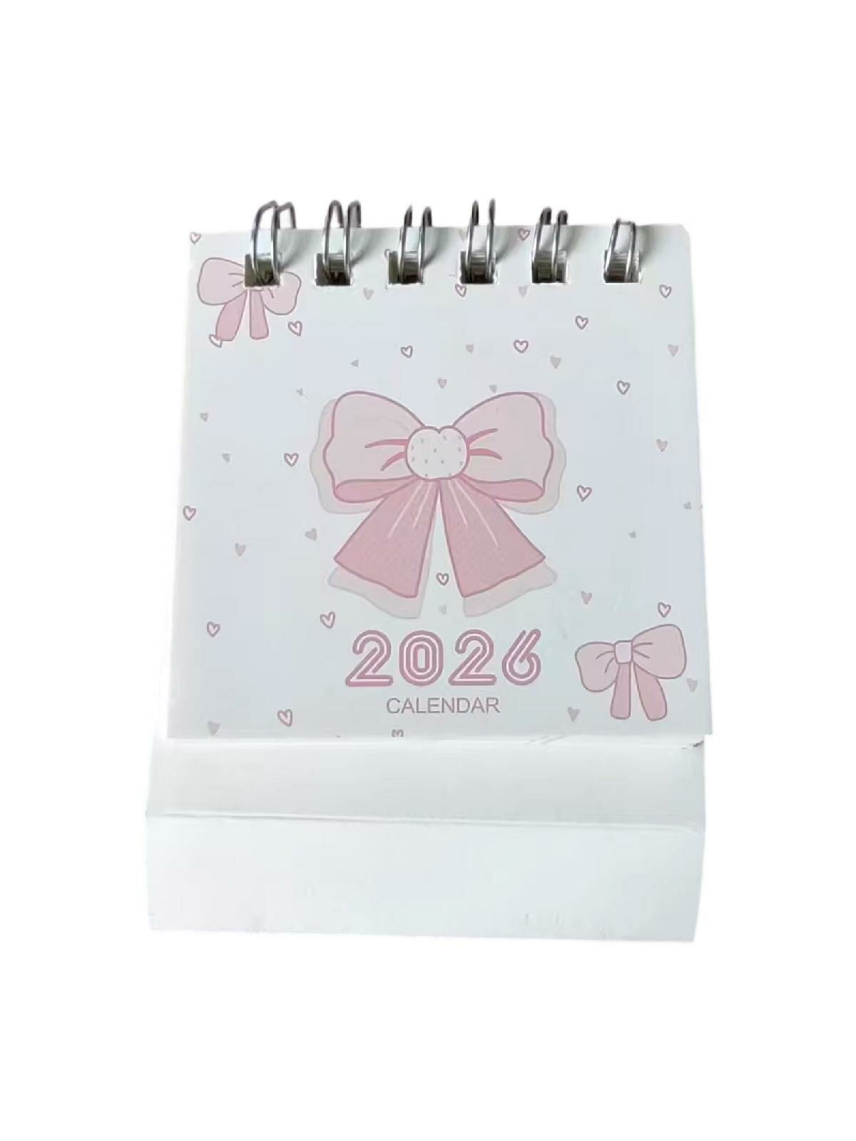 Мини-бумажный календарь на 2026 год с красивым бантом для студентов