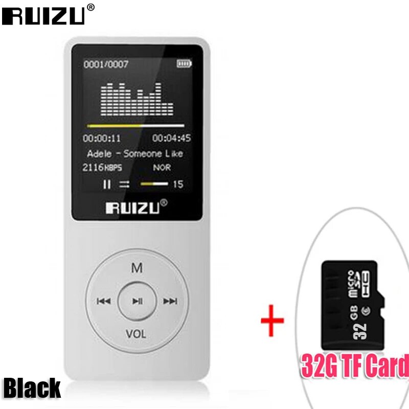 RUIZU X02 MP3-плеер 4/8 ГБ WhiteAdd 32G Card