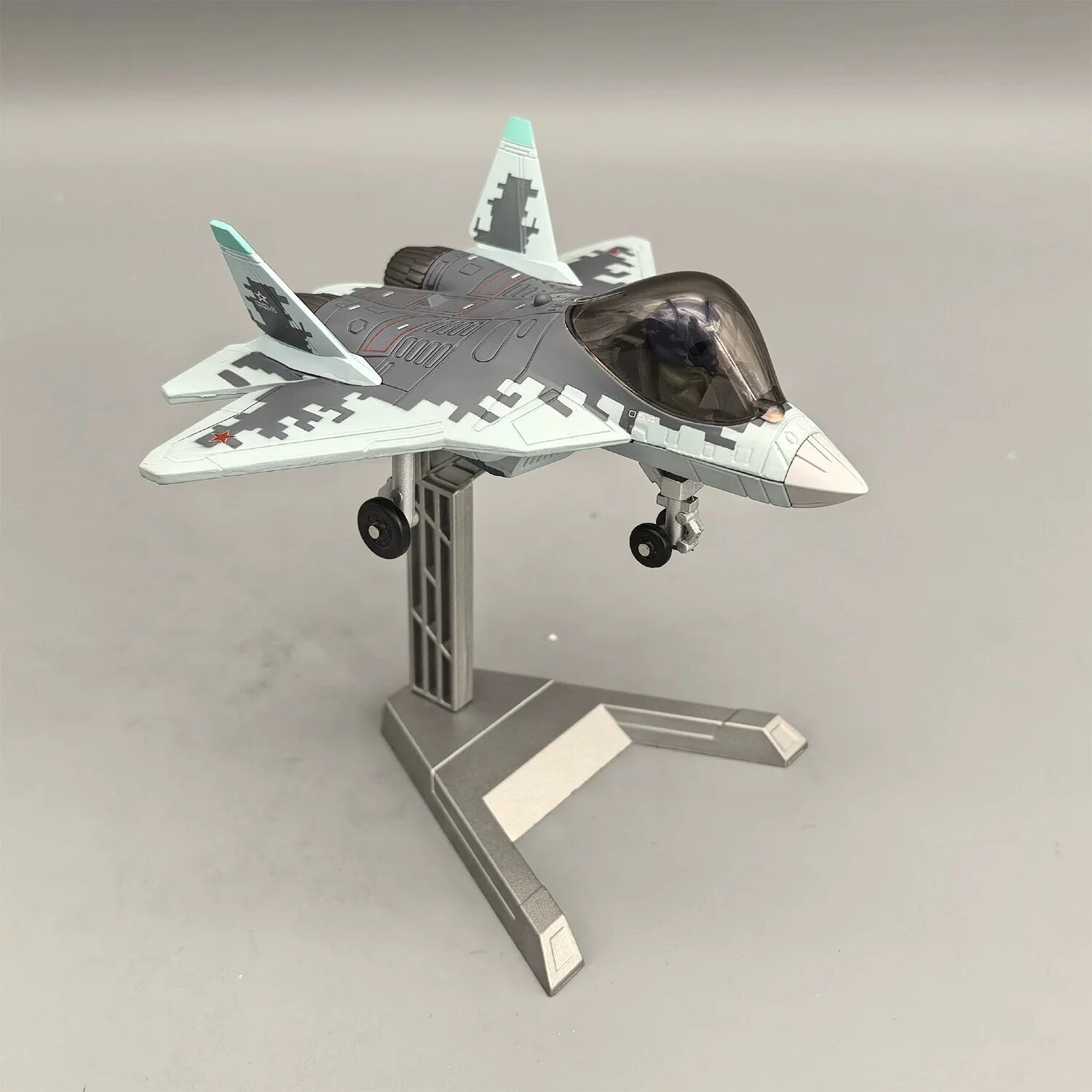 Модель самолета Су-57 Q-версия металлическая