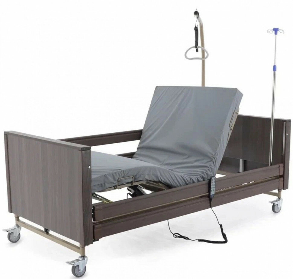 Кровать для лежачих больных с матрасом электрическая MED-MOS YG-1 (ЛДСП кор, 2В, 4 секции, Т/АТ, ДЛ)