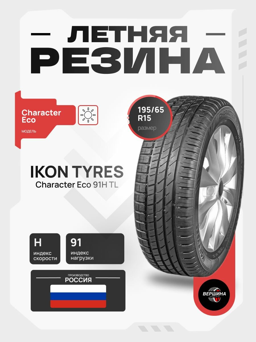 195/65 R15 Ikon Tyres Character Eco 91H TL (летние шины)