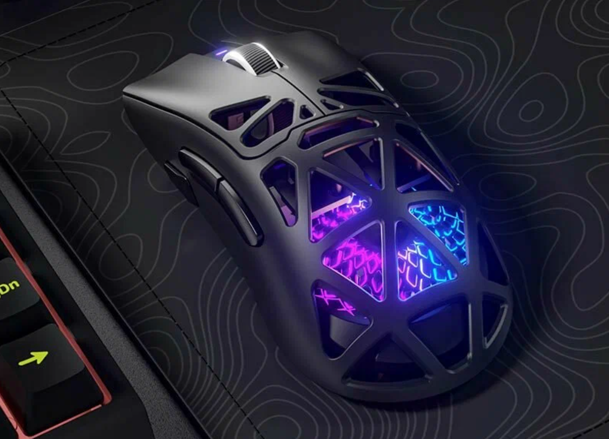 Мышь беспроводная Furycube G11, Bluetooth/радиоканал, игровая, скелет, черный