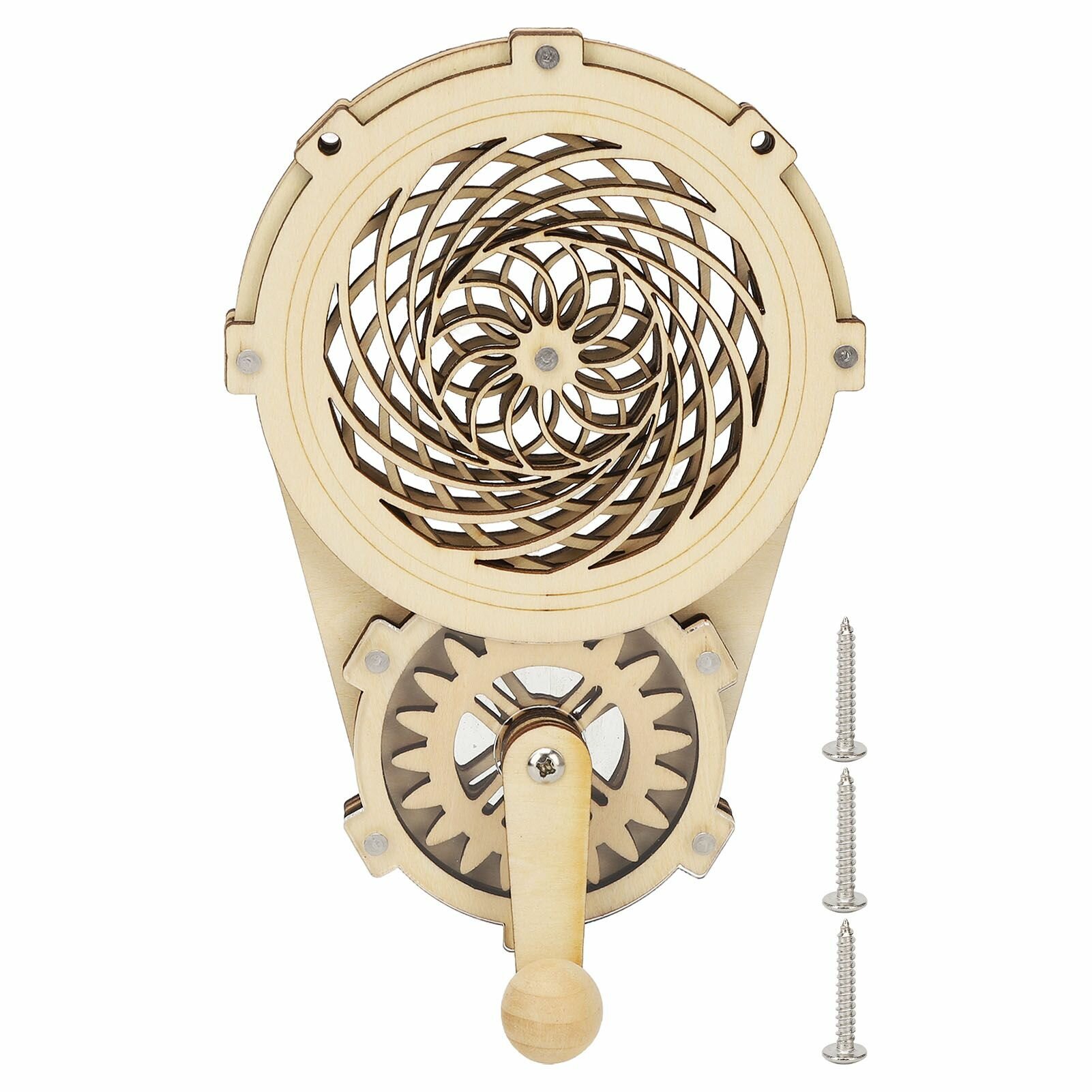 Деревянный механический конструктор с ручным приводом для развития воображения и обучения детей