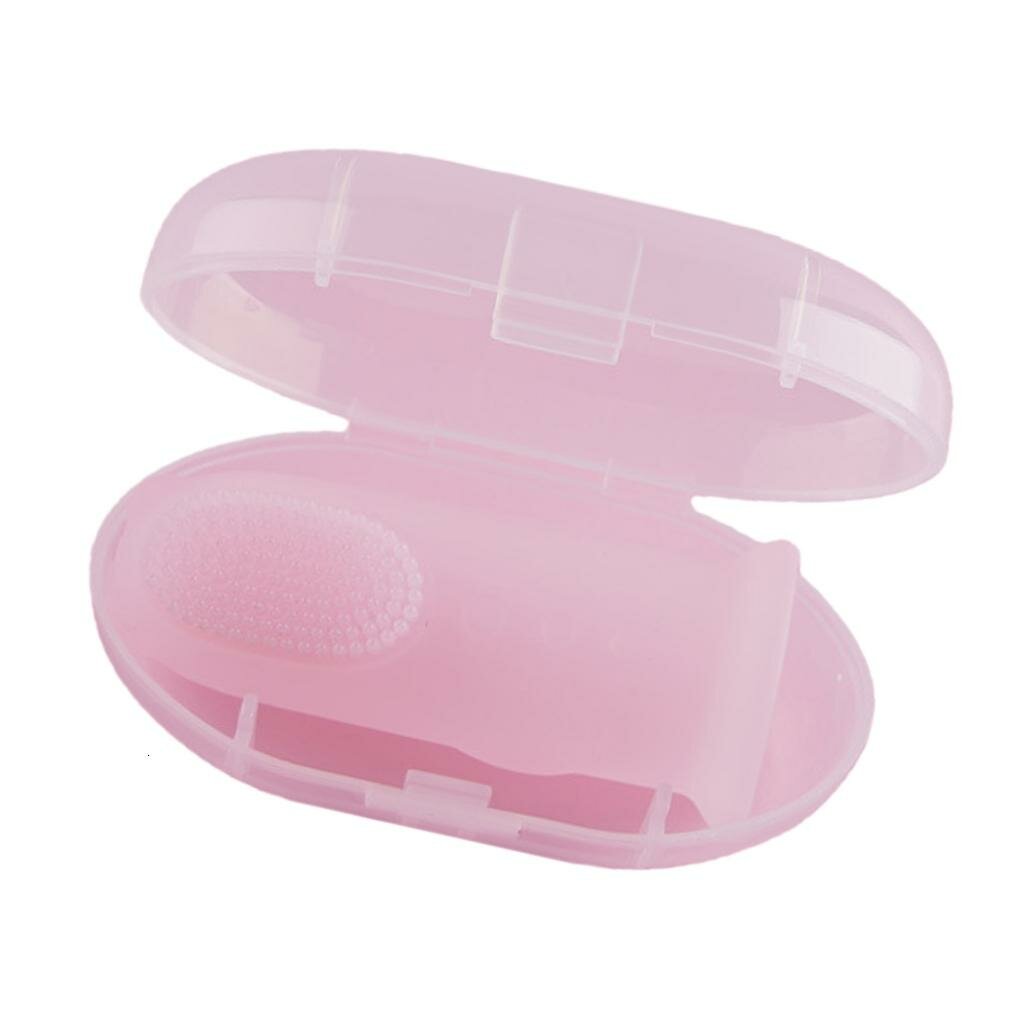 Силиконовая чистящая массажная щётка для зубов младенцев, Розовый