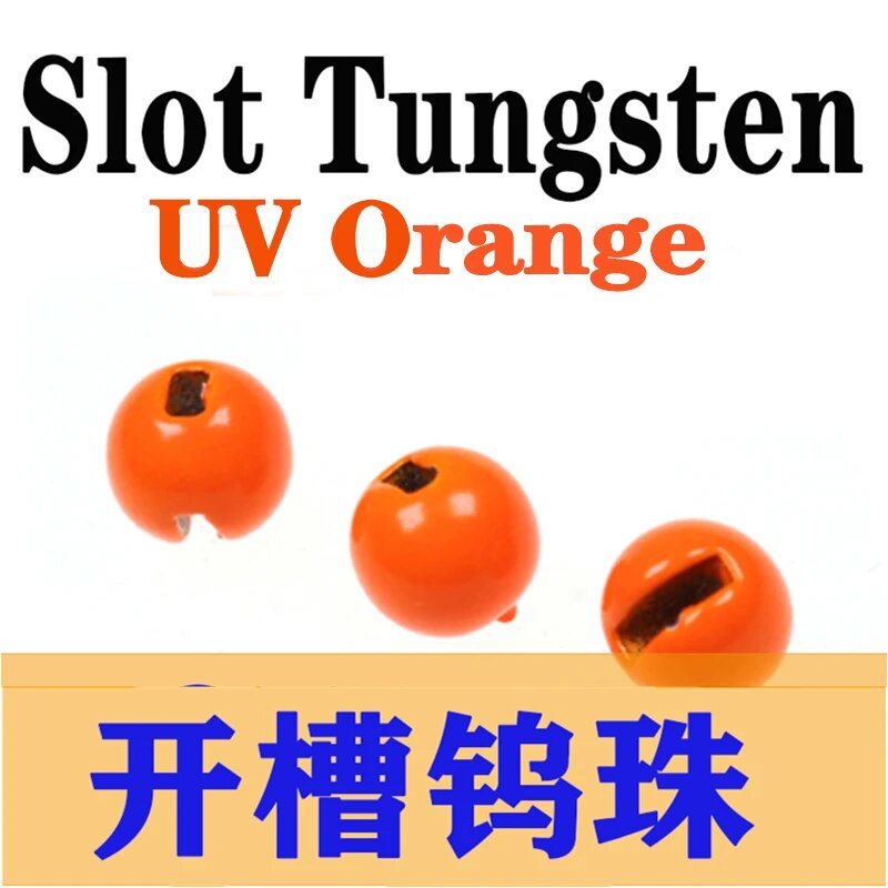 Вольфрамовые бусины для мушек, оранжевый UV, 3.0mm, 20шт