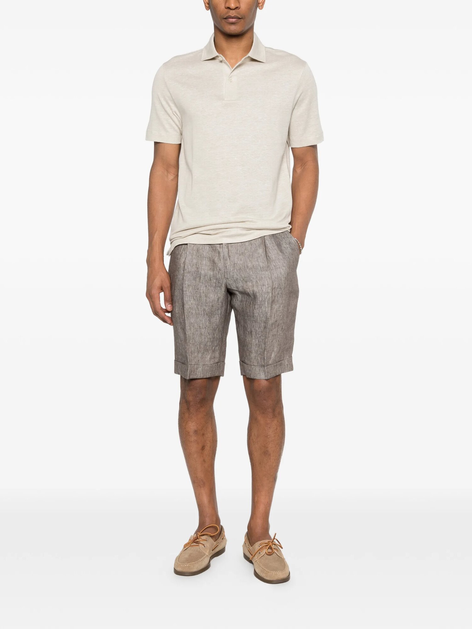 Шорты Barba Drawstring pleated shorts, размер 48, разноцветный — фото 1