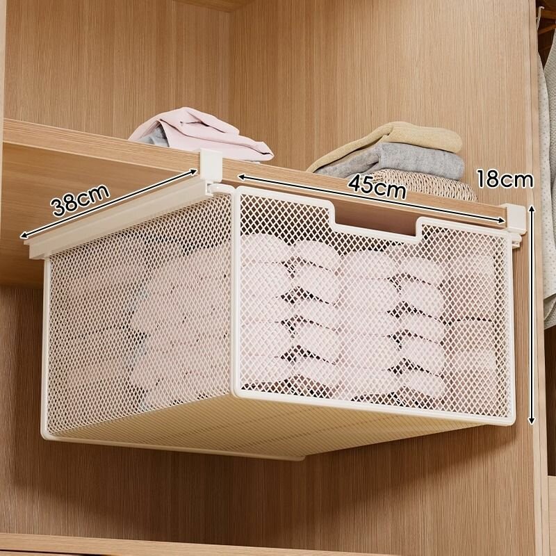 Органайзер для белья, одежды 38x45x18 см 1 шт железо бежевый