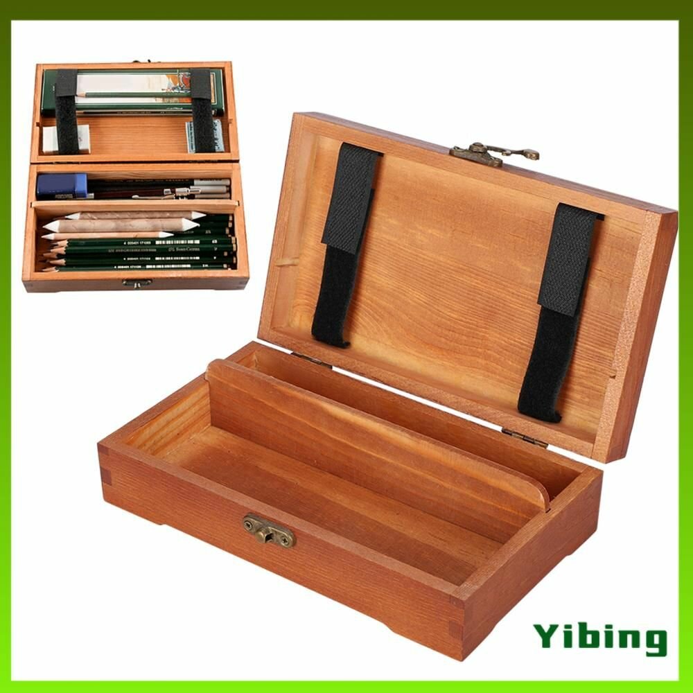 Деревянный ящик для карандашей рисования