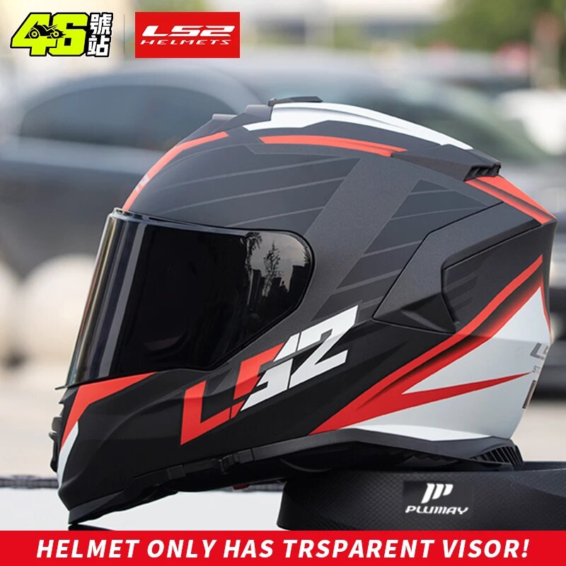 Шлем мотоциклетный шлем LS2 ff800 на все лицо Сертификация ECE Черный, М, Red Funnel